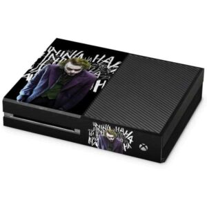 skinit decal gaming skin compatible with xbox one console - officially licensed warner bros joker the dark knight design