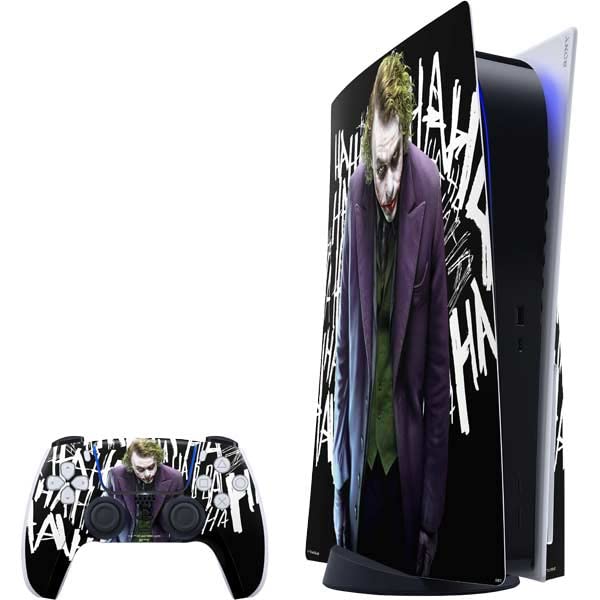 Skinit Decal Gaming Skin Compatible with PS5 Bundle - Officially Licensed The Dark Knight Joker Design