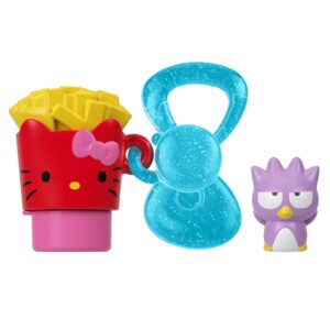 mattel mini collectible stamper, pencil topper and key chain set - inspired by hello kitty and friends ~ unopened and identified blind bag ~ badtz-maru ~ hamburger stamp