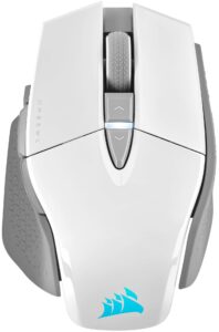 corsair m65 rgb ultra wireless tunable fps gaming mouse - sub-1ms slipstream wireless technology, 26,000 dpi optical sensor, up to 120 hours of battery life, 8 programmable buttons - white