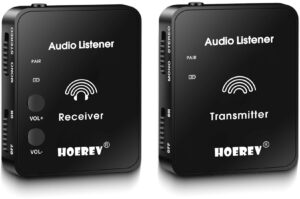 hoerev wireless in ear monitor system studio equipment professional system transmitter guitar system with rechargeable battery for studio band rehearsal live performance camera record