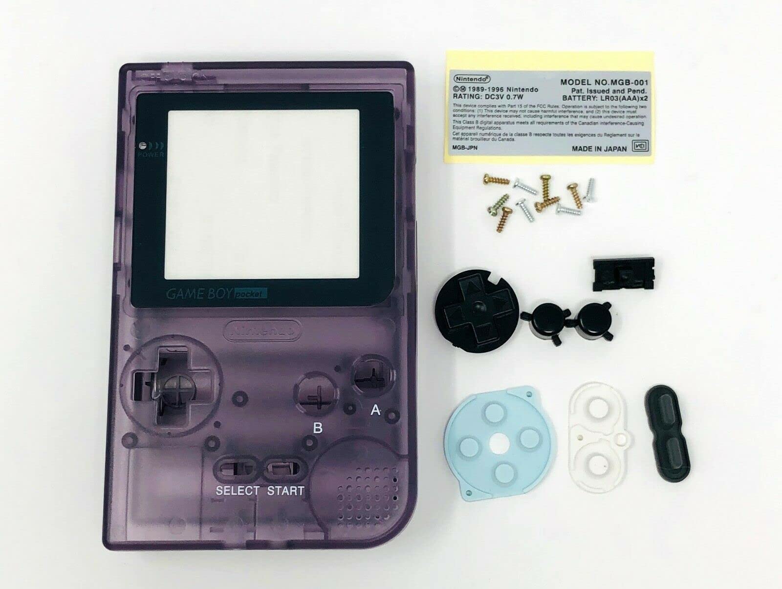 MOOKEENONE Easy Installation Housing Shell Case Screen Atomic Monitor Cover for GBP for Game Boy Pocket Purple Repair Parts