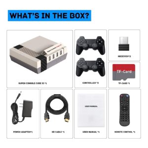 Kinhank Super Console Cube X3 Retro Game Console with 60000+ Games, EmuELEC 4.5/Android 9.0/CoreE 3 Systems in 1,2.4G+5G,BT 4.0,Compatible with 65+ Emulators