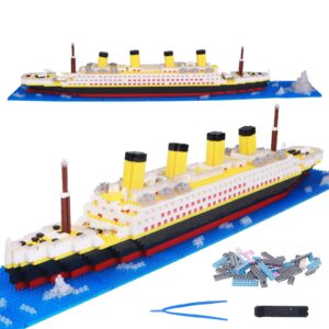 yaoyu micro mini titanic model building block set, with 1860pcs 3d puzzle sets diy educational block toys, gift for kids and adults