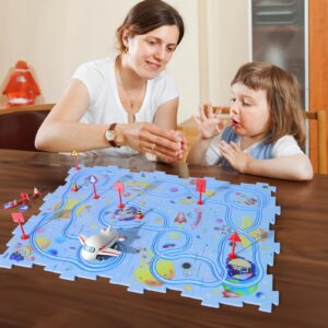 YOOYID Plastic Puzzles for Kids Ages 3-5 with A Cute Vehicle, Toddler Puzzle Track Play Set Gift, Race Tracks for Kids 3-5, Toys for 3 4 5 6 Year Old Boys Girls, Montessori Toys for Kids