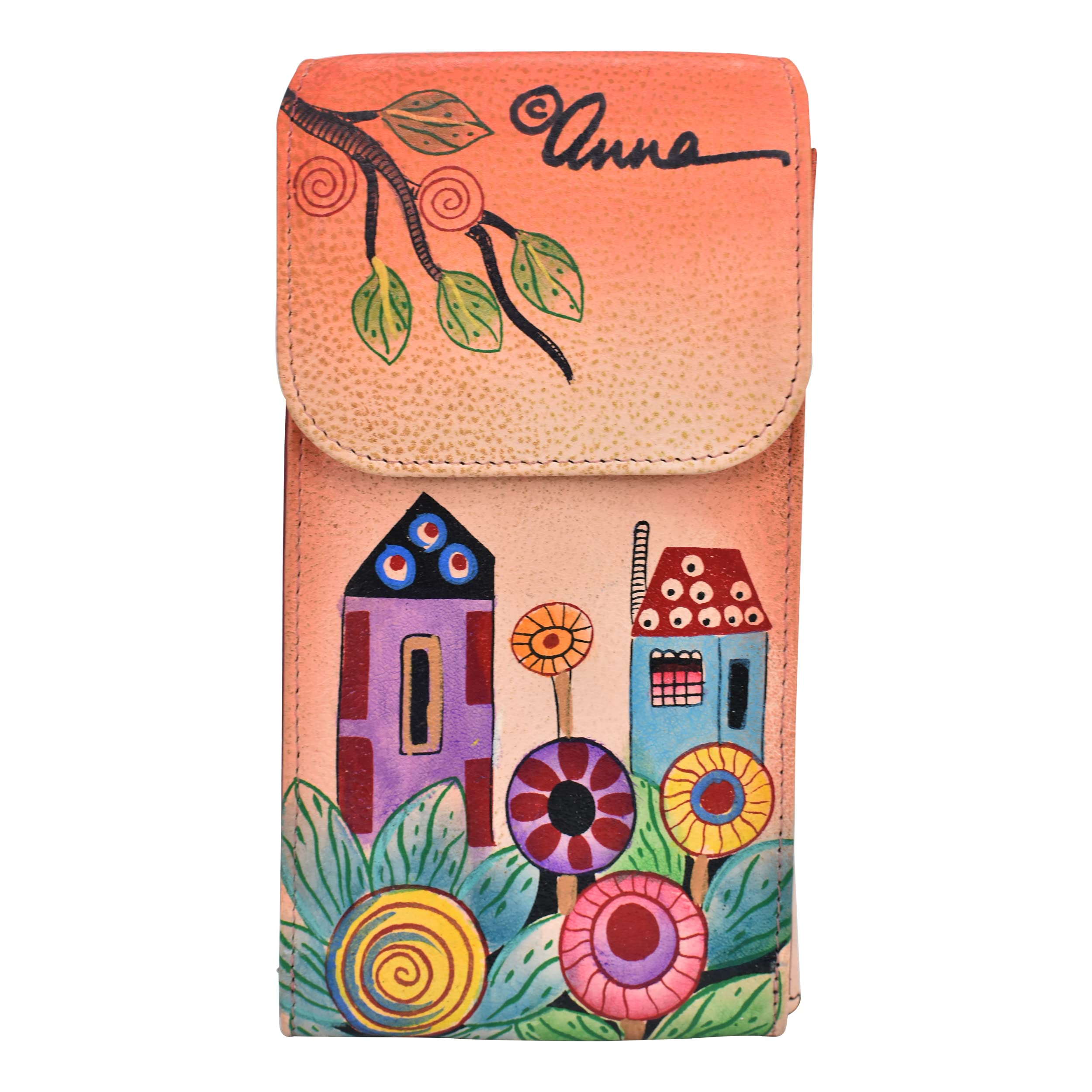 Anna by Anuschka Wallet Organizer Crossbody, Village of Dreams