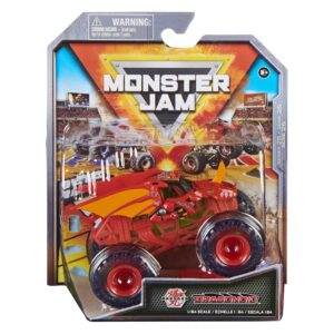 monster jam 2022 spin master 1:64 diecast truck with bonus accessory: see-thru crew dragonoid