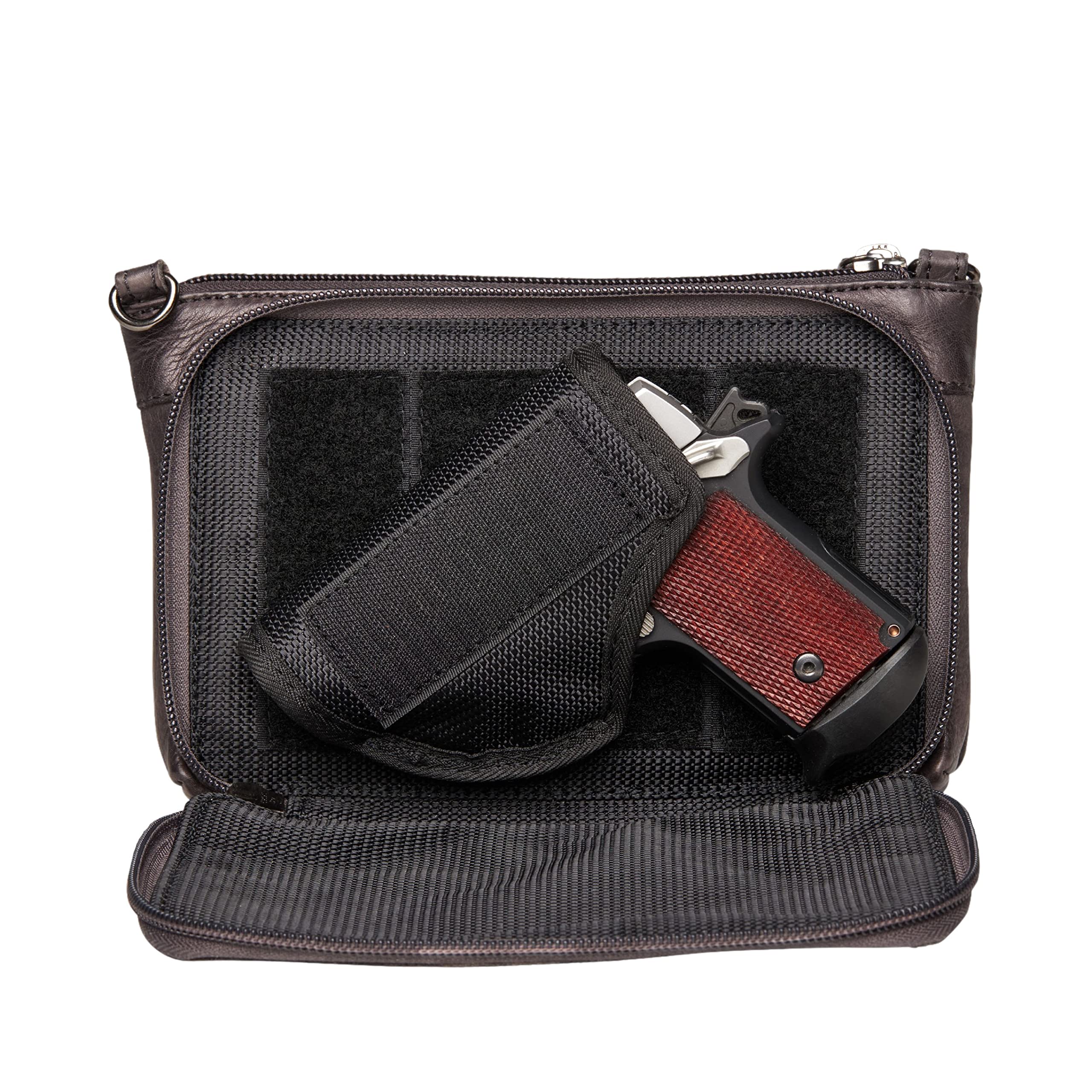 Lady Conceal Concealed Carry Locking Crossbody Amelia for an Extra-Small Framed Handgun (Gray)