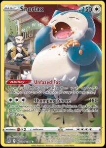 pokemon - snorlax tg10/tg30 - lost origin - trainer gallery - holo card