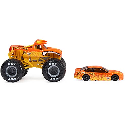 Monster Jam Official 1:64 Scale Diecast 2-Pack Monster Truck and Race Car: El Toro Loco