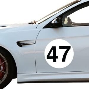 Race Car Roundel Number Plate Vinyl Decal - Permanent, Reusable and Magnet Available (18 inch, Magnet)