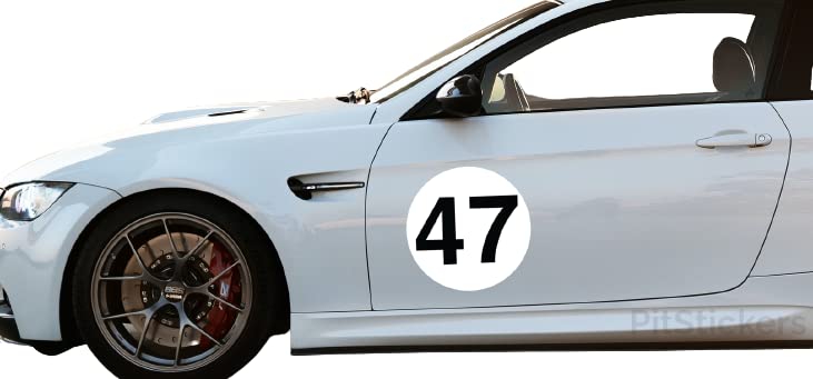 Race Car Roundel Number Plate Vinyl Decal - Permanent, Reusable and Magnet Available (18 inch, Magnet)