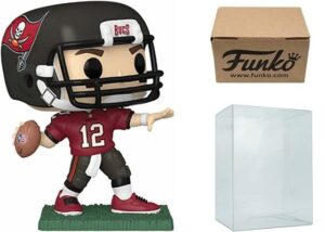 pop sports: bucs tom brady #157 vinyl figure (bundle with compatible protector case and funko pop shipper box for additional protection)