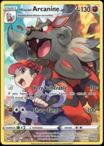 pokemon - hisuian arcanine tg08/tg30 - lost origin - trainer gallery - holo card