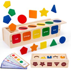 color sorting shape matching toys, montessori preschool educational learning wooden toys for 1 2 3 years old