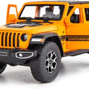 WAKAKAC Compatible for 1/32 Wrangler Alloy Diecast Pull Back Model Car Collectible Gift with Light and Sound Toy Vehicle for Kids Boys Girls Toddler Christmas Birthday Gift Orange