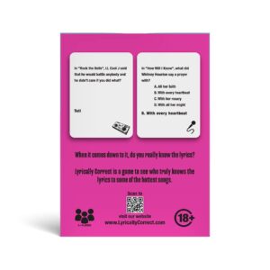 Lyrically Correct Music Trivia Card Game | Multi-Generational Family Gatherings, Adult Game Night and Fun Trivia (80's Mixtape Hip Hop, R&B, Funk and Pop)