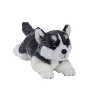 cu-mate 15.7'' siberian husky stuffed dog animal simulation-realistic & lifelike soft handmade lying dog plush toy puppy -present gift for boys and girls