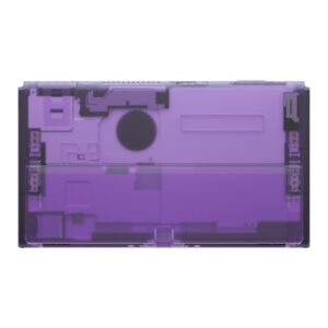 eXtremeRate Clear Atomic Purple Console Back Plate DIY Replacement Housing Shell Case with Kickstand for Nintendo Switch OLED – Covnsole and Joycon NOT Included