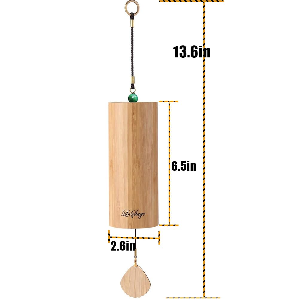 LeSage Chakra Chime Bamboo Meditation Chimes for Outdoors Zen Wind Chime Yoga Deep Sound Healing Wind Chimes Fm Chord Home Decoration