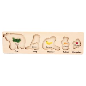 Adena Montessori AInteractive Animal Puzzle Set: Discover The World of Animals and Their Diets PuzzleToys for 2 Years Old Toddler Infant