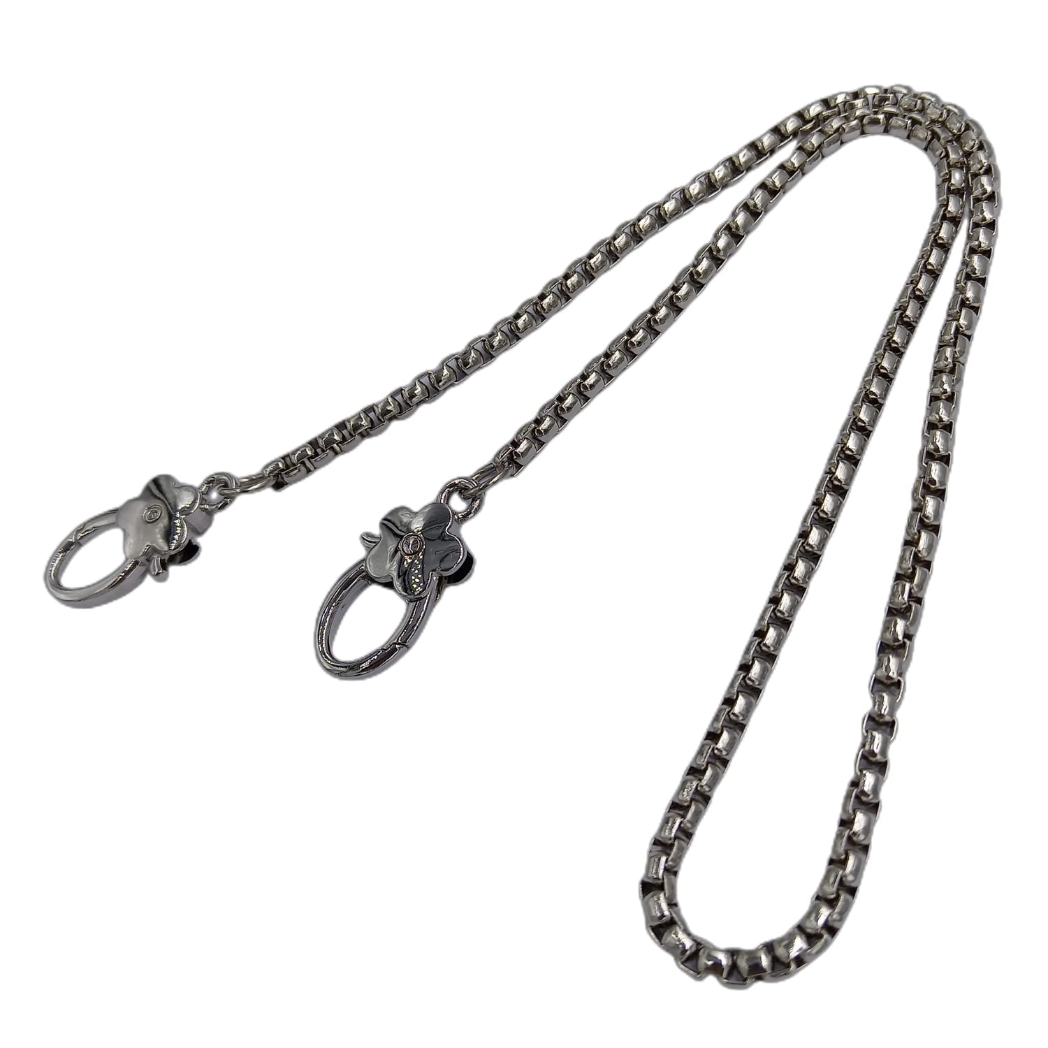 Replacement Metal Purse Chain Strap Handle Shoulder Crossbody Handbag Silver 47.24inch