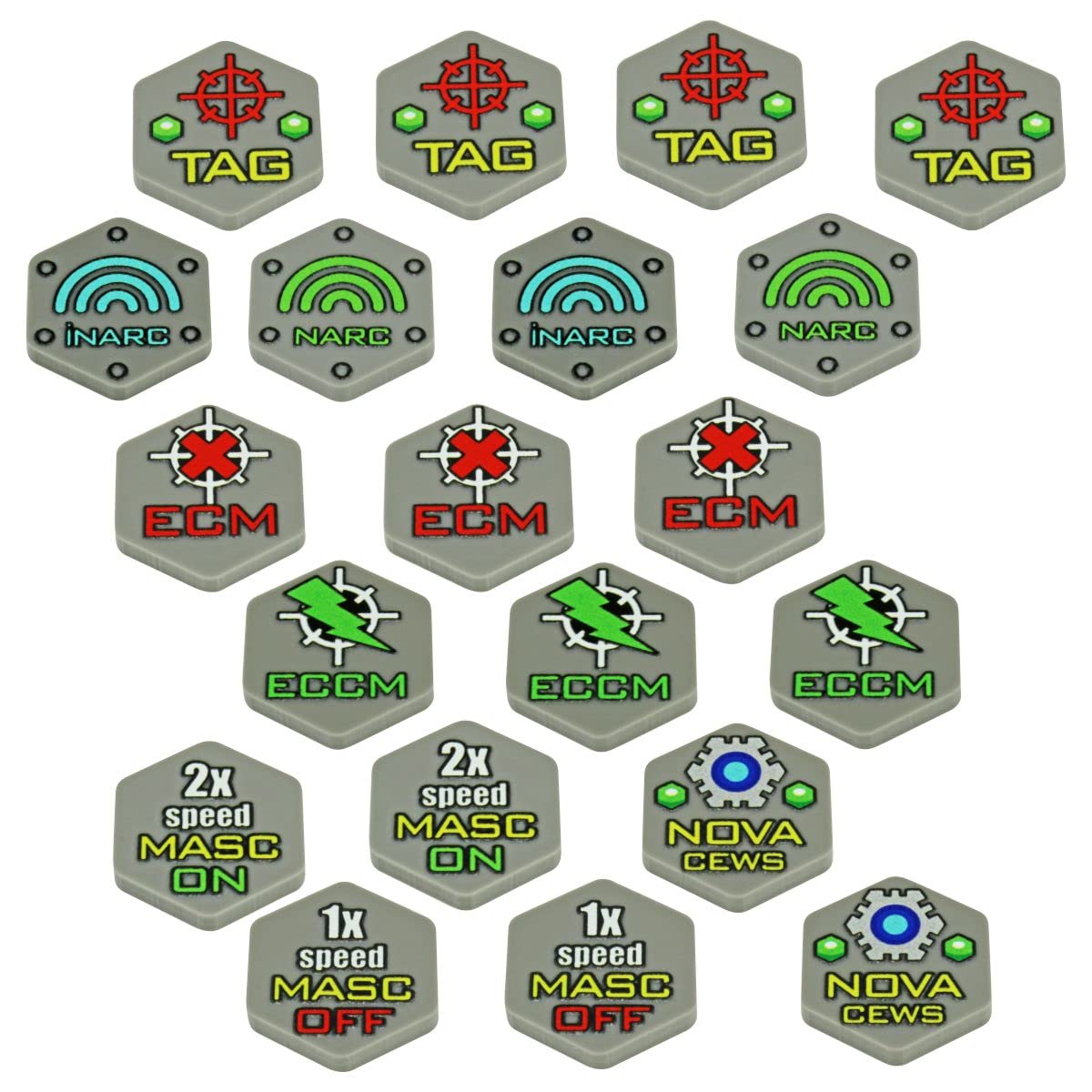 LITKO Mecha Electronic Warfare Tokens | Full Color Tokens | Compatible with BattleTech, Battleforce, Alpha Strike (Electronic Warfare Token Set)