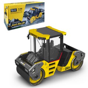 gemini&genius double-drum road roller toy construction vehicle toy 1/50 scale die-cast grader engineering road planer vehicle, asphalt drum compactor alloy model toys and collections for kids