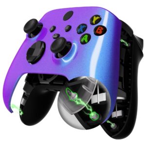 extremerate facemag magnetic front housing shell for xbox series x & s controller, chameleon purple blue replacement parts accessores faceplate for xbox core wireless controller [controller excluded]