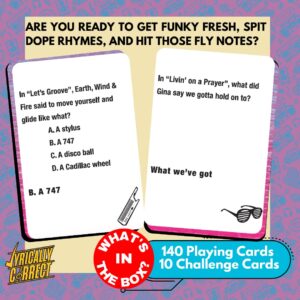 Lyrically Correct Music Trivia Card Game | Multi-Generational Family Gatherings, Adult Game Night and Fun Trivia (80's Mixtape Hip Hop, R&B, Funk and Pop)