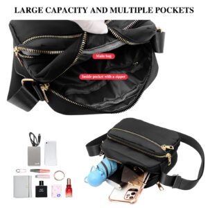 WITERY Nylon Crossbody Bags for Women - Waterproof Multi Pockets Travel Shoulder Bag Handbags, Lightweight Zipper Mini Purse Phone Bag Pouch with Adjustable Strap