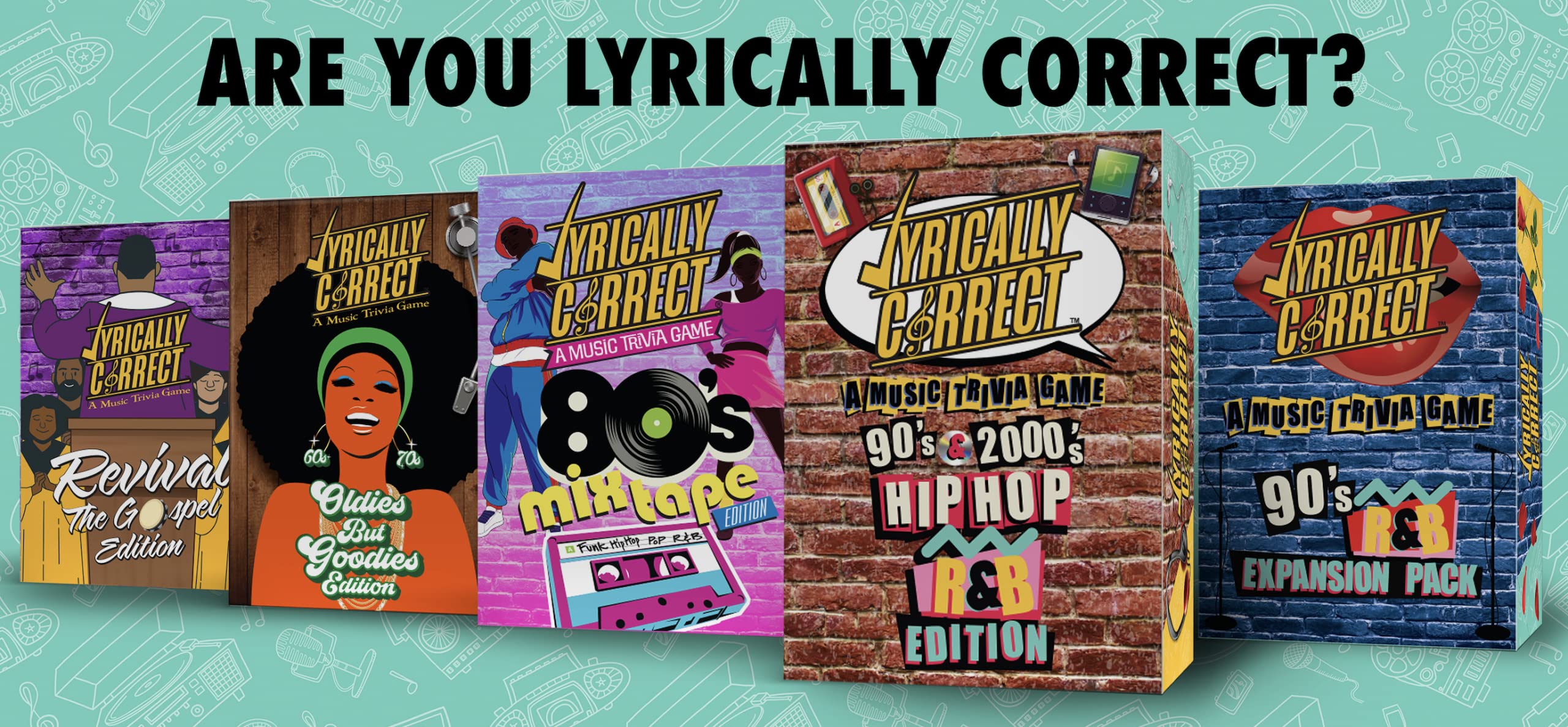 Lyrically Correct Music Trivia Card Game | Multi-Generational Family Gatherings, Adult Game Night and Fun Trivia (80's Mixtape Hip Hop, R&B, Funk and Pop)