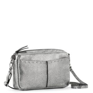 The Sak Cora Leather Crossbody, Dark Silver