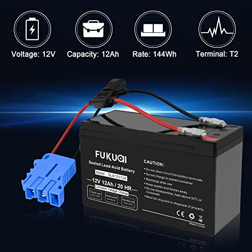 Fukuai Replacement Battery for Peg Perego 12 Volt Battery, 12V 12Ah Rechargeable Battery Compatible with Peg Perego Ride-On Toys