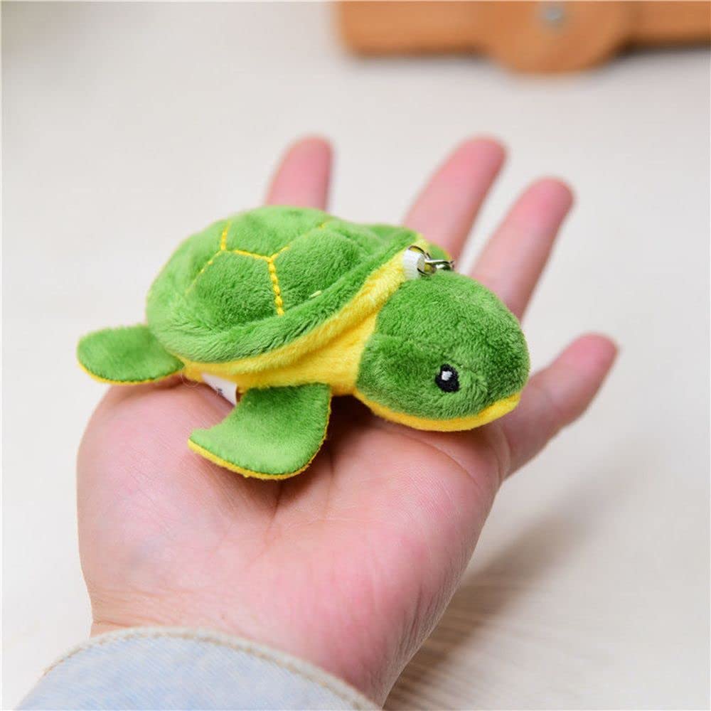 REBABA Mini Tortoise Plush Pendant Stuffed Animal Doll Cute Plush Sea Turtle Keychain Pendant Cartoon Plush Doll for Birthday Gift Bag Accessories(B)