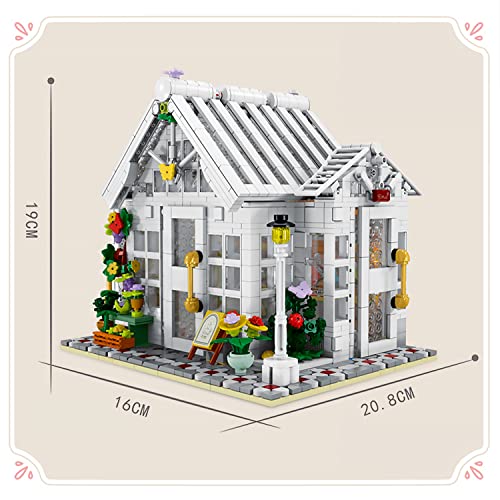 Flower House Architecture Building Set with LED Light,City Flower Store Model Kit,Building Blocks Toy for 15+ Age Teen,Adult (1593 Pieces)