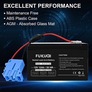 Fukuai Replacement Battery for Peg Perego 12 Volt Battery, 12V 12Ah Rechargeable Battery Compatible with Peg Perego Ride-On Toys