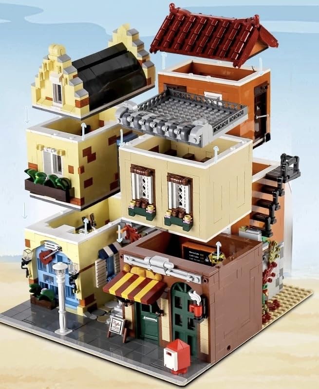 General Jim's Building Blocks Lighted Music Store Coffee Cafe Shop and Lounge Modular Building Blocks Bricks Set | Compatible with Lego City Sets