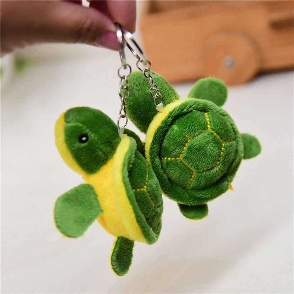 REBABA Mini Tortoise Plush Pendant Stuffed Animal Doll Cute Plush Sea Turtle Keychain Pendant Cartoon Plush Doll for Birthday Gift Bag Accessories(B)