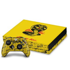 head case designs officially licensed cobra kai logo iconic vinyl sticker gaming skin decal cover compatible with xbox one x console and controller bundle