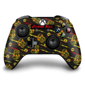 head case designs officially licensed cobra kai mixed logos iconic vinyl sticker gaming skin decal cover compatible with xbox one s/x controller