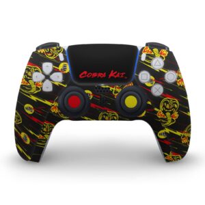 Head Case Designs Officially Licensed Cobra Kai Mixed Logos Iconic Vinyl Faceplate Sticker Gaming Skin Decal Compatible With Sony PlayStation 5 PS5 Digital Edition Console and DualSense Controller