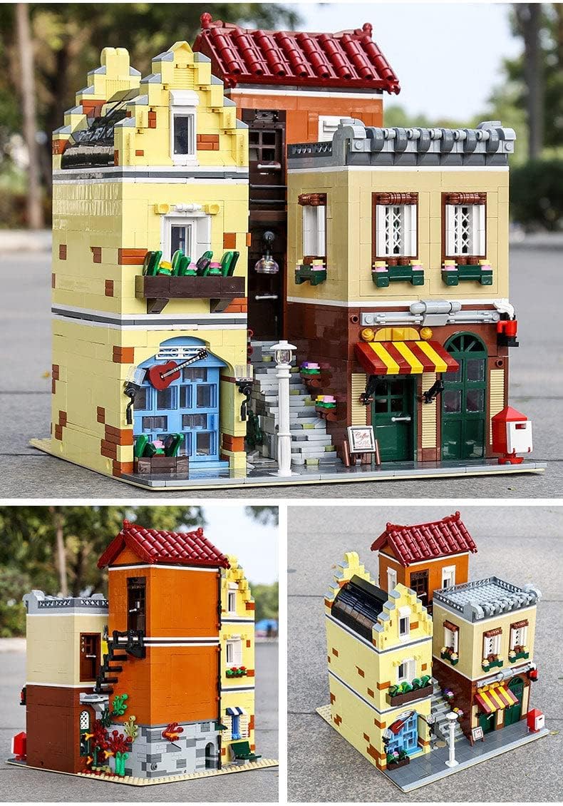 General Jim's Building Blocks Lighted Music Store Coffee Cafe Shop and Lounge Modular Building Blocks Bricks Set | Compatible with Lego City Sets