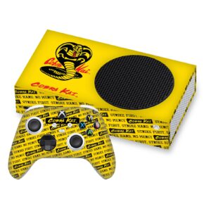 head case designs officially licensed cobra kai logo iconic vinyl sticker gaming skin decal cover compatible with xbox series s console and controller bundle