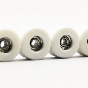 SAIKOOWA 4pcs Apex 68D Urethane Fingerboard Wheels,7.5mm Diameter -ABEC-9 Ultra Spin Chrome Steel Bearings with 1pcs Fingerboard Tool (White)