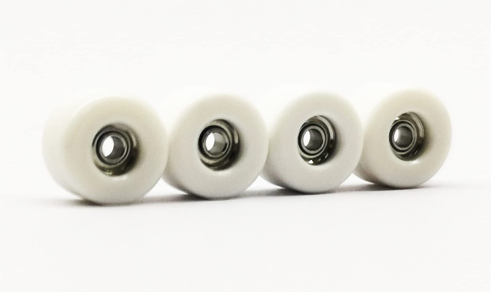 SAIKOOWA 4pcs Apex 68D Urethane Fingerboard Wheels,7.5mm Diameter -ABEC-9 Ultra Spin Chrome Steel Bearings with 1pcs Fingerboard Tool (White)