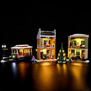 geament led light kit compatible with holiday main street - lighting set for creator 10308 building model (model set not included)