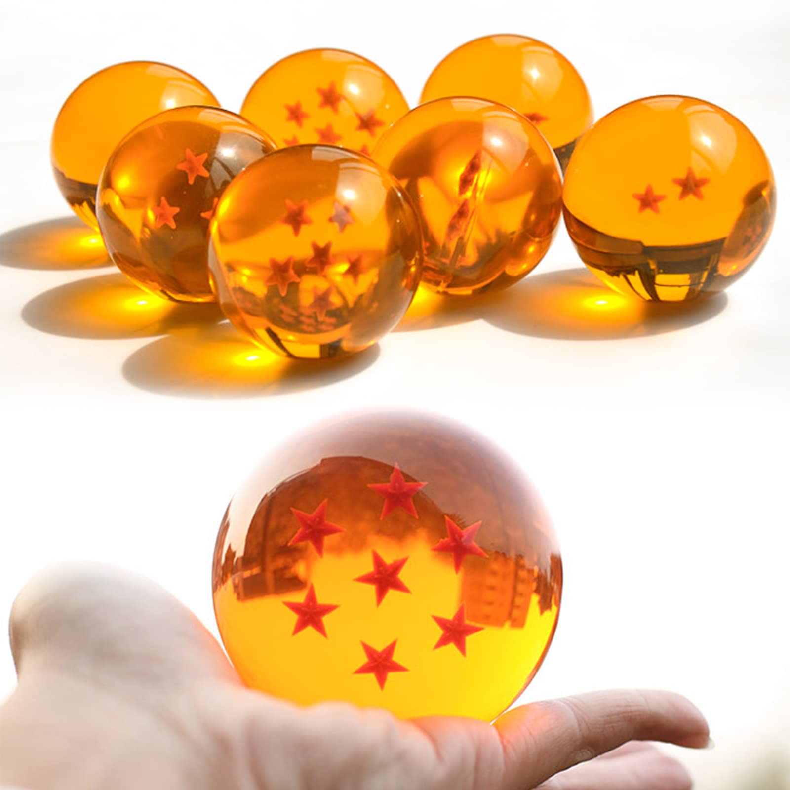 The Novelty Children's Toy Dragon Transparent Play Balls Set Contains 7 Dragon Transparent Play Ballss 1.7 inches / 4.3cm Star Crystal Balls