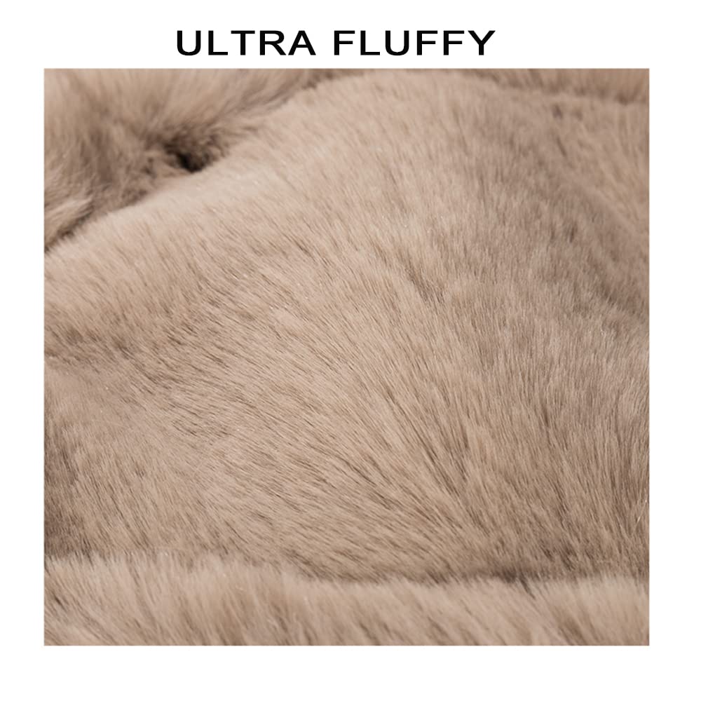 Large Fluffy Fuzzy Tote Bag Furry Purse Faux Fur Totes Shoulder Bags Women Plush Handbag Cute Winter Fashion Purses (khaki)