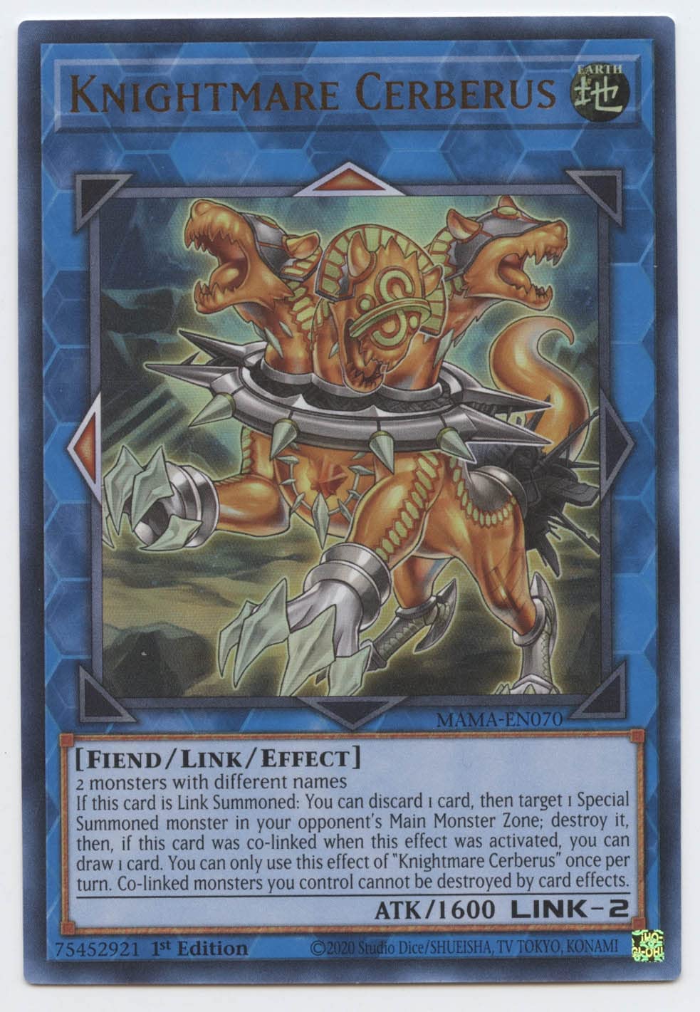 Knightmare Cerberus - MAMA-EN070 - Ultra Rare - 1st Edition